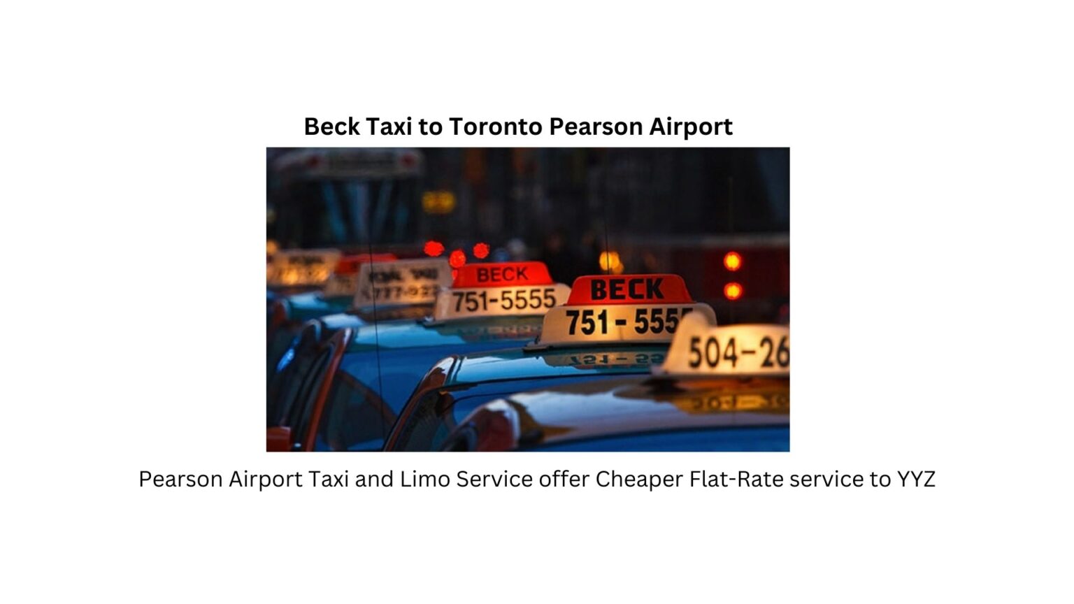 Beck Taxi's Flat Rate to Toronto Pearson Airport